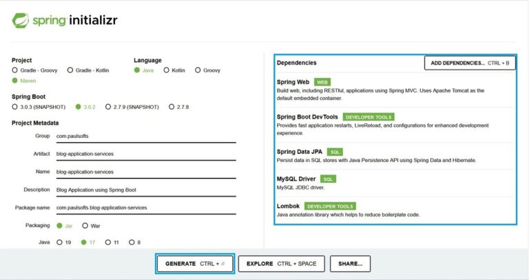 How to Create Spring Boot Project using Spring Initializr? - paulsofts How to Create Spring Boot Project using Spring Initializr? - paulsofts